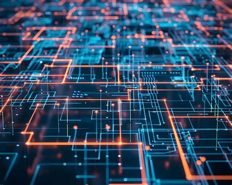 premium photo complex network circuits and electronic paths