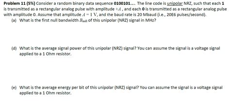 Problem 11 5 Consider A Random Binary Data