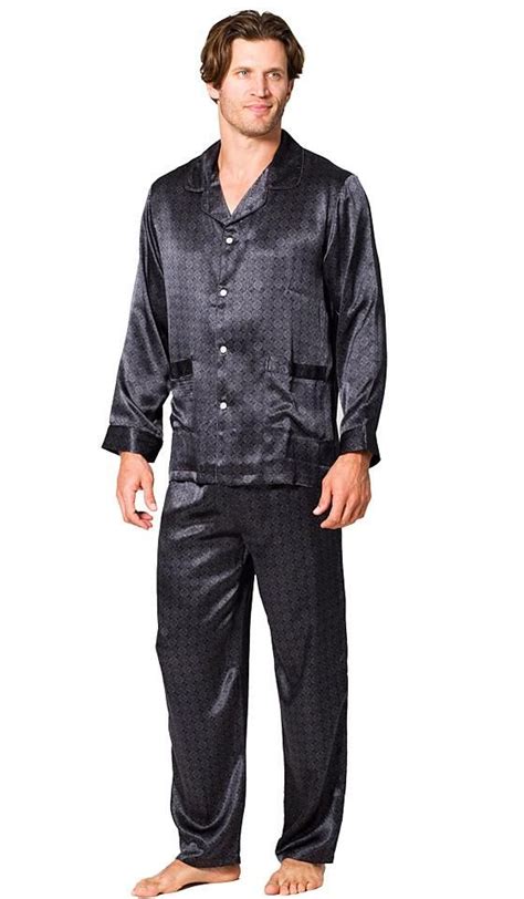 Mens Classic Style Printed Silk Belgravia Tailored Pajamas Honors The