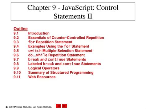 PPT Chapter JavaScript Control Statements II PowerPoint Presentation ID