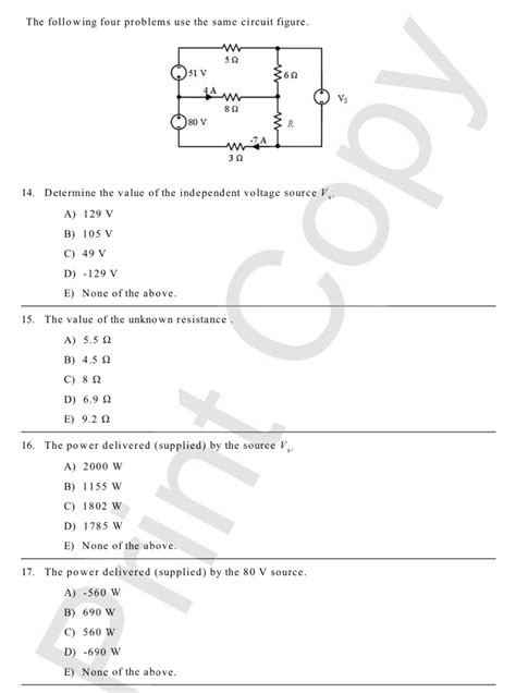Solved The Following Four Problems Use The Same Circuit Chegg