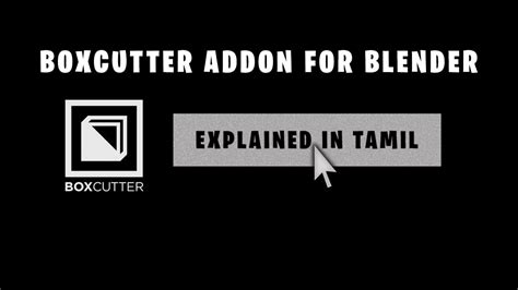 box cutter blender addon explained in tamil blender tamil tutorials balajimalarvizhi 😍
