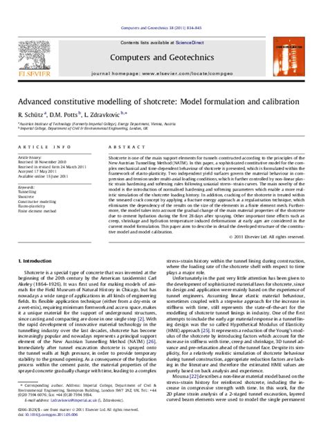 Pdf Advanced Constitutive Modelling Of Shotcrete Model Formulation