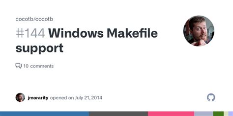 Windows Makefile Support · Issue 144 · Cocotb Cocotb · Github