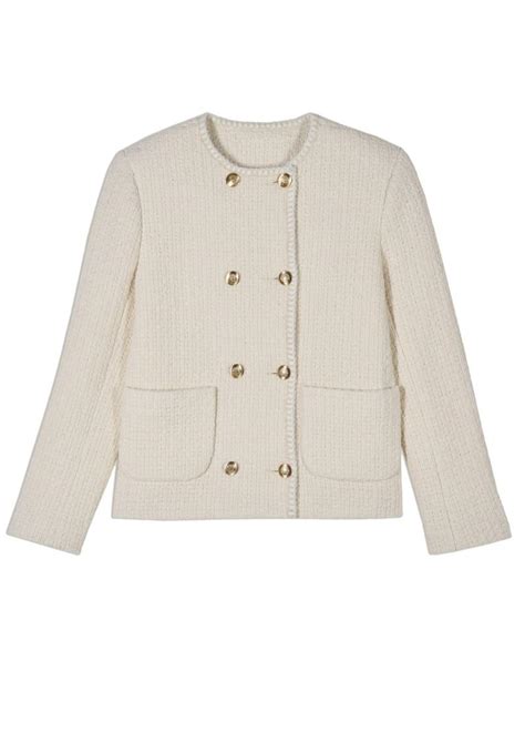 Ba Sh Joe Tweed Wool Jacket In Natural Lyst