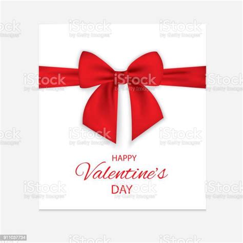빨간 리본 및 활 종이 시트 해피 발렌타인 데 이의 하루입니다 인사말 카드 편지 등 사용할 수 있습니다 개념에 대한 스톡 벡터 아트 및 기타 이미지 Istock