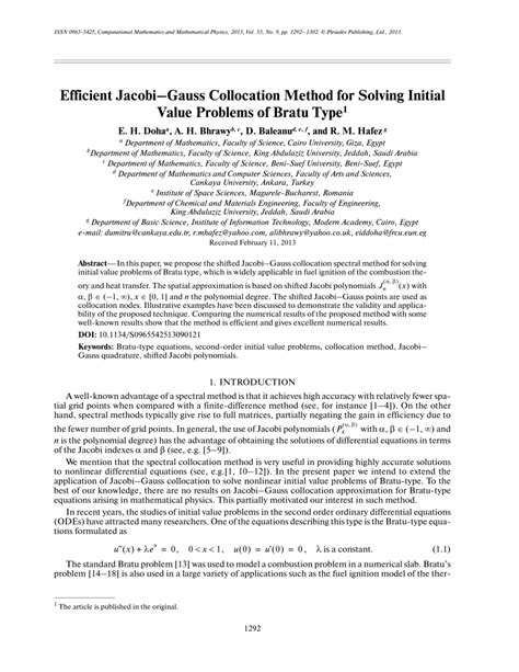 pdf efficient jacobi gauss collocation method for solving initial