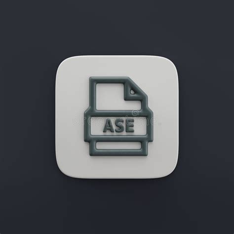 Ase File 3d Icon Outilne File Type Icon In Grey Color On A Button