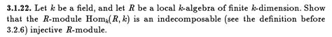 Operatorname{hom} K R K Is Injective Indecomposable R Module For