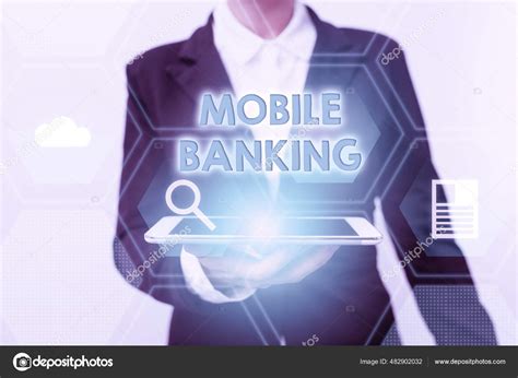 Conceptual Caption Mobile Banking Business Approach To Create Financial Transactions With The