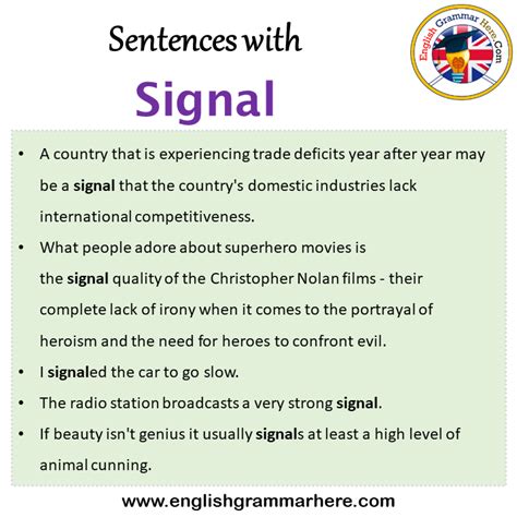 Sentences With Signal Signal In A Sentence In English Sentences For