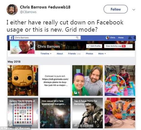 Facebook Profile Page Design Trials New Instagram Style Grid Layout Daily Mail Online