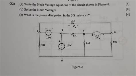 solved q2 a ﻿write the node voltage equations of the