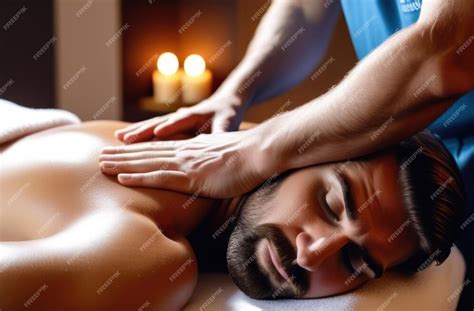Premium Photo Beautiful Man Gets A Massage In A Spa Salon Mens Self
