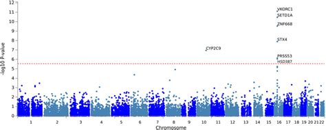 manhattan plot showing association results of gene‐based download