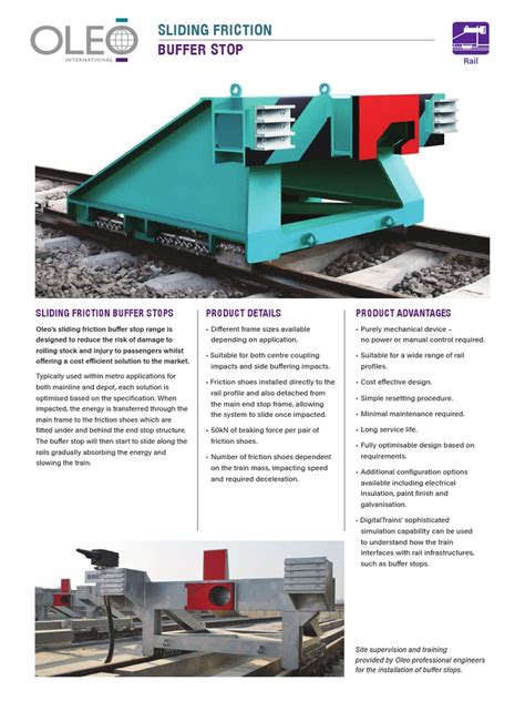 Oleo Buffer Stop Sliding Friction Pdf Train Rail Transport