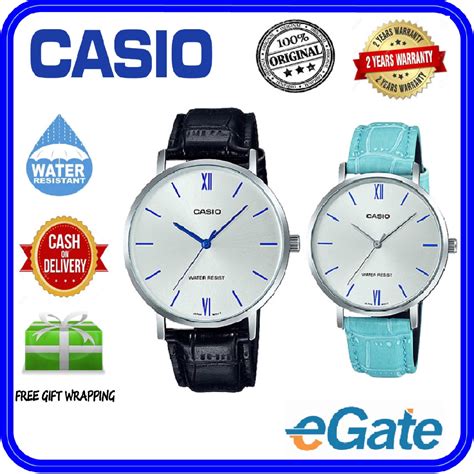 Casio Mtp Vt01l 7b1 And Ltp Vt01l 7b3 Couple Analog Leather Band Silver Dial Original Casual Watch