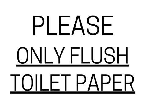 Please Only Flush Toilet Paper Sign Printable Templates Free Pdf