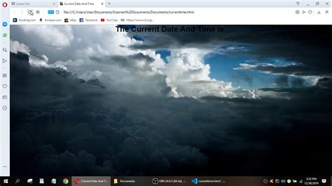 Display Current Date And Time Using Html Css And Javascript Youtube