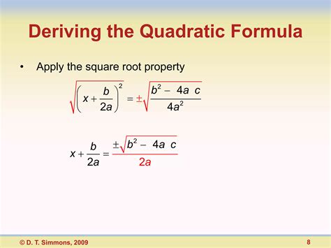 Deriving The Quadratic Formula Pdf