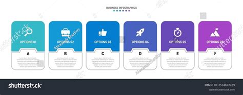 horizontal progress bar featuring 6 arrow shaped stock vector royalty