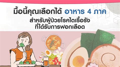 รายการ 5 นาทีกับแพทย์ธรรมศาสตร์ ตอน อาหาร 4 ภาค สำหรับผู้ป่วยโรคไตเรื้อรังที่ได้รับการฟอกเลือด