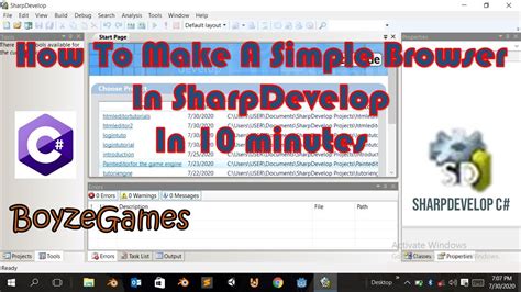 How To Make A Browser In Sharpdevelop Youtube