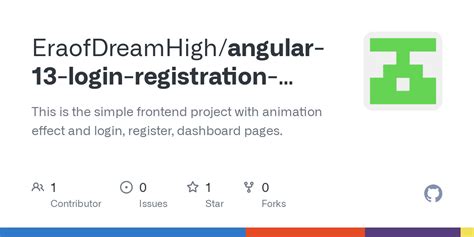 Github Eraofdreamhighangular 13 Login Registration Dashboard