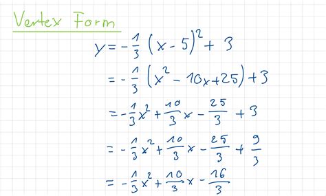 Vertex Formula Standard Form
