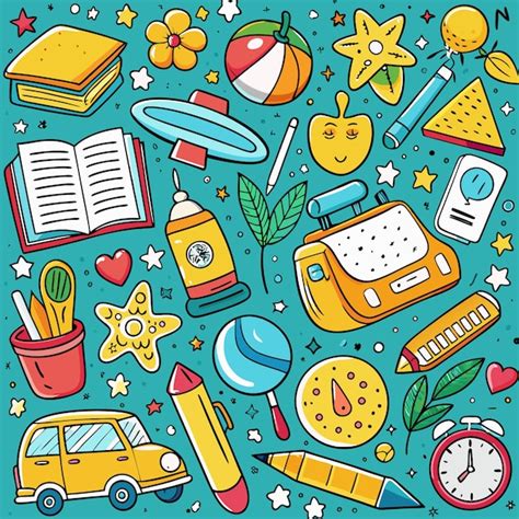 Back To School Seamless Pattern Education Pattern Premium Ai