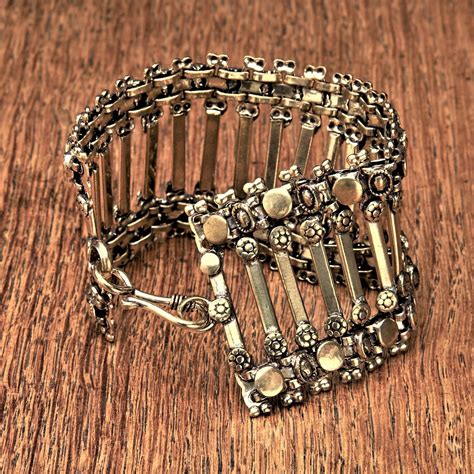 Artisan Handmade Pure Brass Open Line Detailed Patterned Chunky