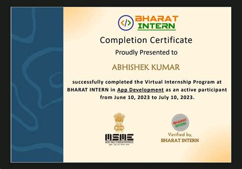 Abhishek Kumar On Linkedin Virtualinternship Appdeveloper Bharatintern