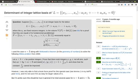 Number Theory Reference For Noam Elkies Comments On Integral Lattices