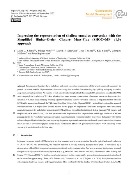 Pdf Improving The Representation Of Shallow Cumulus Convection With