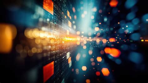 Abstract Digital Data Stream Futuristic Technology Background Stock Illustration Illustration