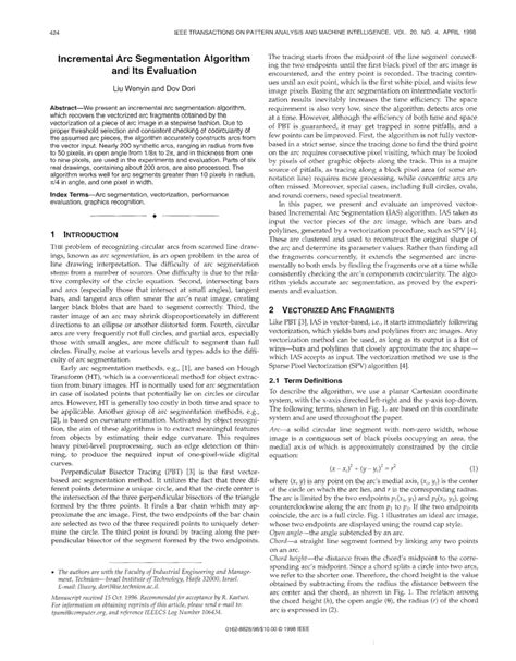 Pdf Incremental Arc Segmentation Algorithm And Its Evaluation