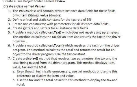 Solved Create A Java Project Folder Named Review Create A