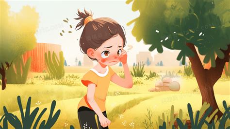 炎热夏天女孩快要中暑了插画背景图片下载 2912x1632像素格式 编号vrgfpp791 图精灵