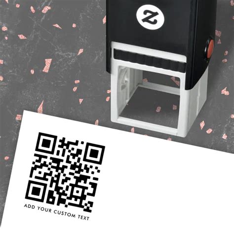 Qr Code Your Text Modern Minimalist Clean Simple Self Inking Stamp