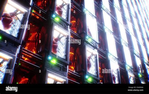 Growing A Heart In A Futuristic Capsule Genetic Engineering Concept Futuristic Laboratory 3d