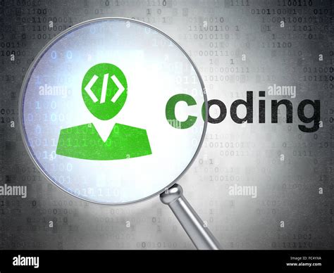 Programming Concept Programmer And Coding With Optical Glass Stock