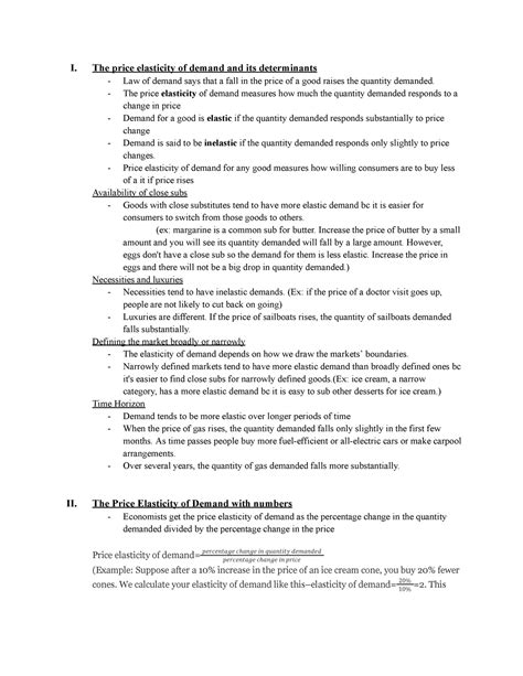 Ecn 212 Ch 5 Lecture Notes For Ecn 212 Chapter 5 Elasticity And Its Application I The
