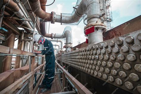 premium photo male worker inspection at steel long pipes and pipe