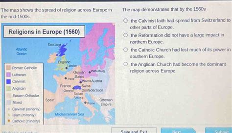 The Map Shows The Spread Of Religion Across Europe In The Map