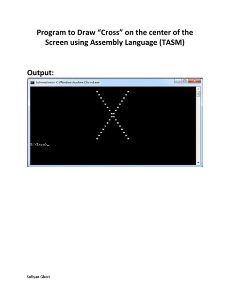 Cross On The Center Of Screen In Assembly Language Using Tasm Pdf