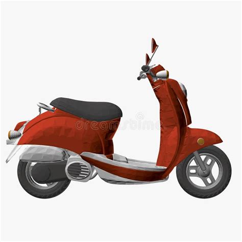 Motor Scooter Frame From Black Lines Isolated On White Background Side View 3d Stock Vector