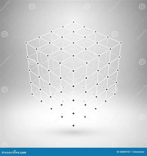 Wireframe Mesh Polygonal Cube Stock Vector Illustration Of Isolated Construction