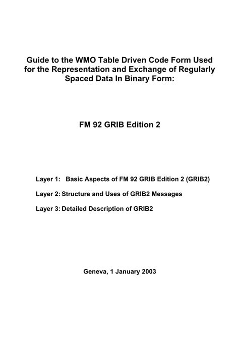 Guide To Wmo Table Driven Code Forms Docslib