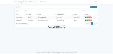 source code sistem informasi perpustakaan berbasis web laravel codein
