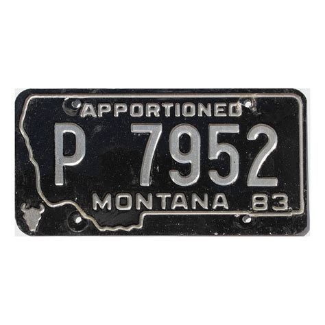 1983 Montana Apportioned License Plate P7952 Semi Plates